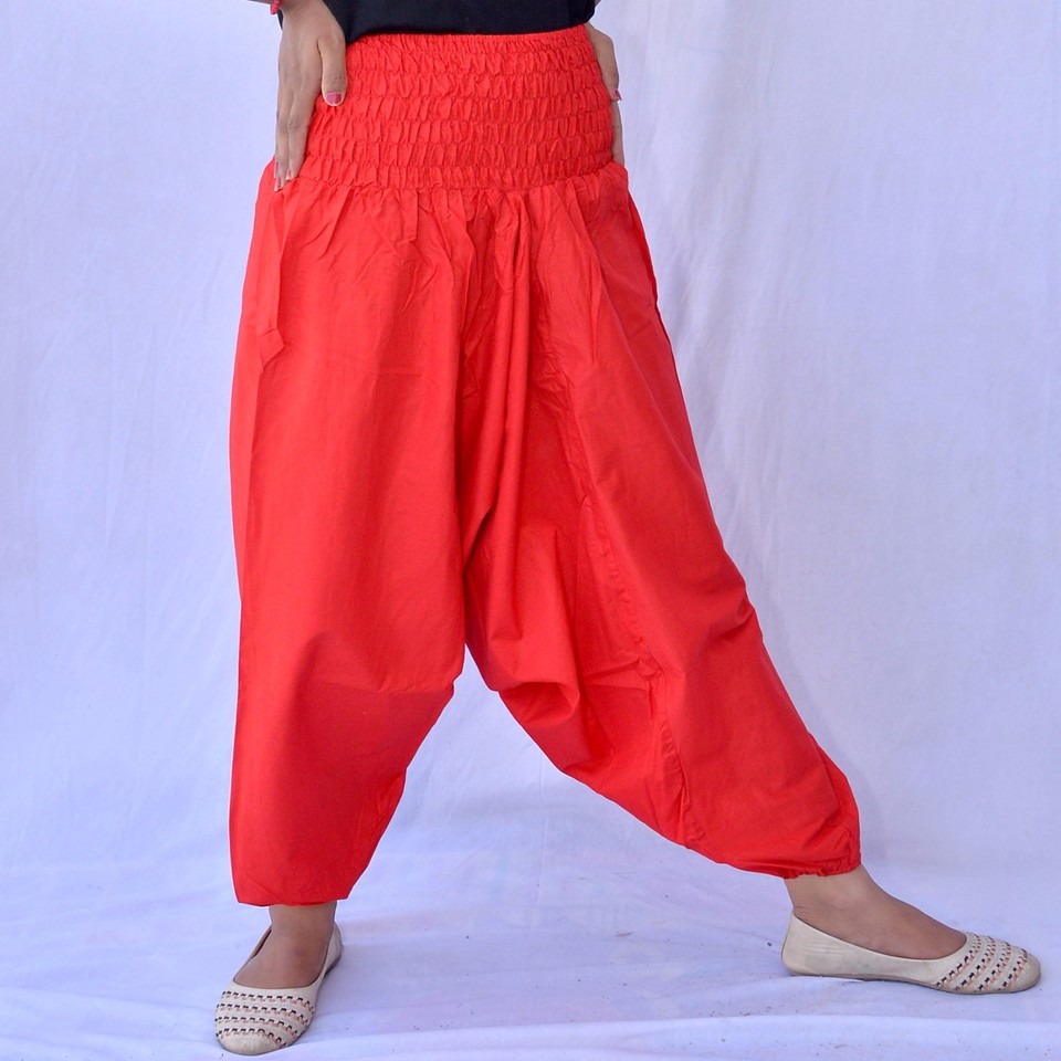 Men & Women Harem Pants Cotton Baggy Yoga Afghani Genie Indian Aladdin ...