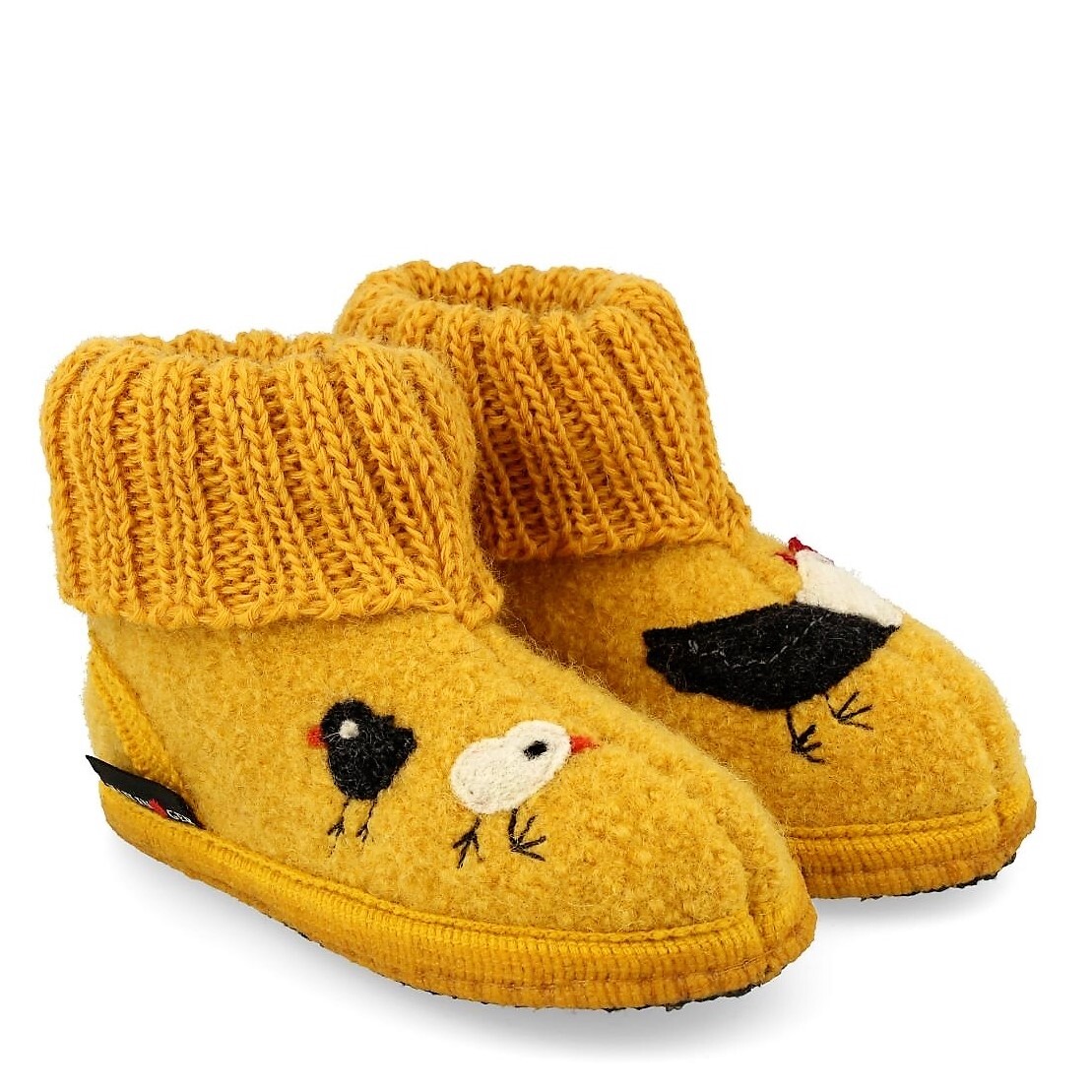 HAFLINGER CHICKY BABY SLIPPERS IN YELLOW FELT WITH CHICKS | eBay