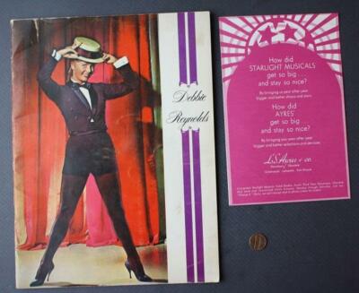 1970 Debbie Reynolds Indianapolis Indiana LS Ayres 2 Program Set CARRIE ...