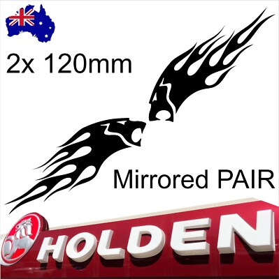 Holden Lion flames HSV PAIR 2x CAR ute 4x4 vinyl sticker decal 120mm ...