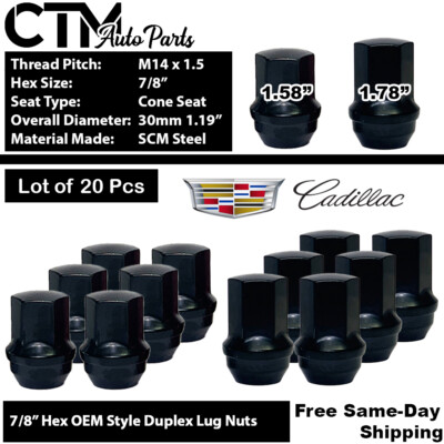 20 CADILLAC ATS-V CT5 CT6 CTS XT4 XTS OEM FACTORY LUG NUT 14x1.5 FIT ...