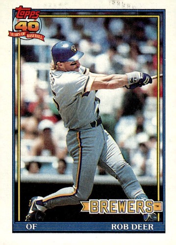 1991 Topps #192 Rob Deer - Milwaukee Brewers | eBay