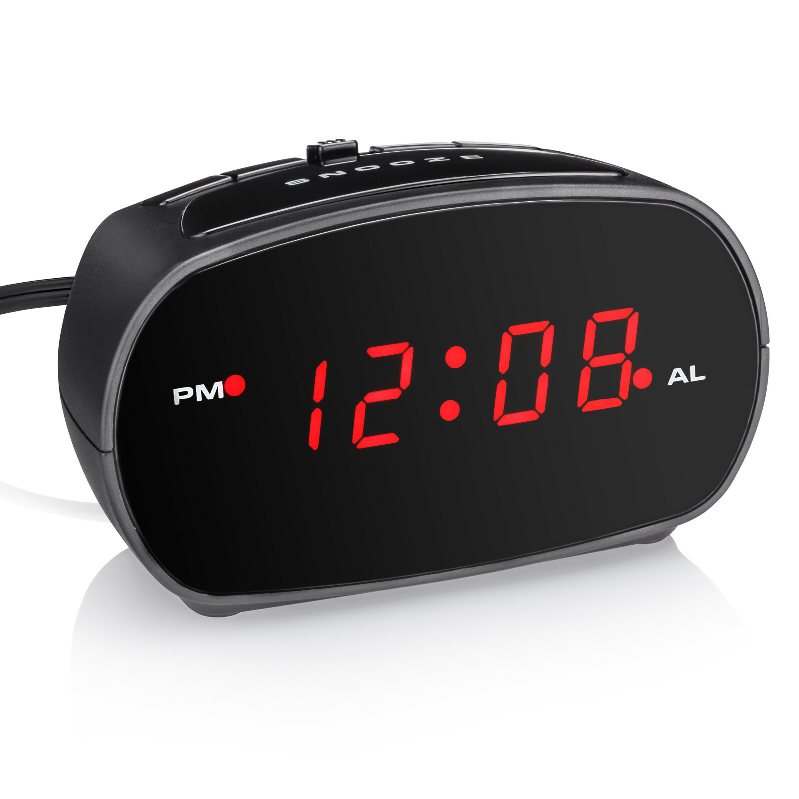 Mainstays COMPACT DIGITAL ALARM CLOCK with LARGE RED LED DISPLAY ...
