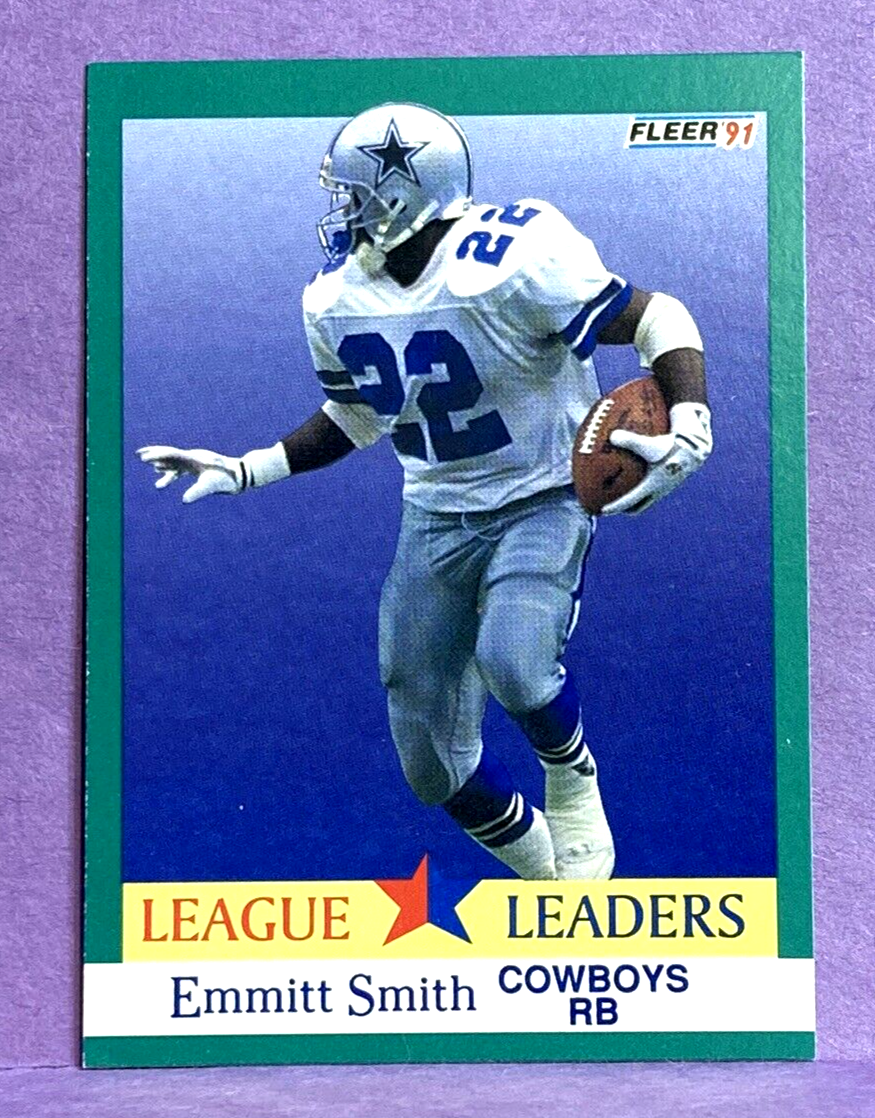 1991 Fleer EMMITT SMITH League Leaders Card #418 Cowboys | eBay