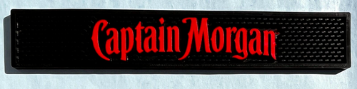CAPTAIN MORGAN Black & Red Rum Rubber Spill Bar Mat Pirates 20 3/4” X 3 ...