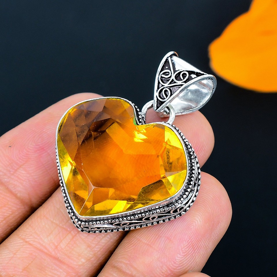 Citrine Gemstone Handmade 925 Sterling Silver Jewelry Pendant 1.59 ...