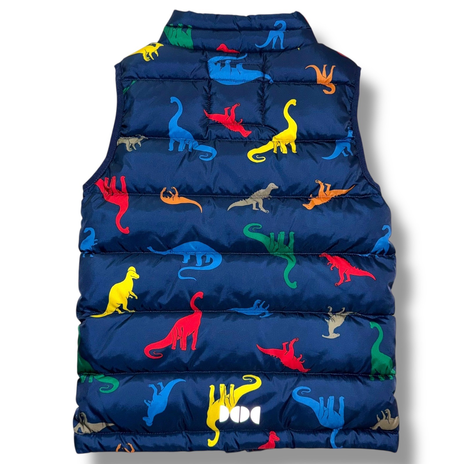 Hanna Andersson Kids Puffer Vest Navy Dinosaur Print US 8 Main Outerwear