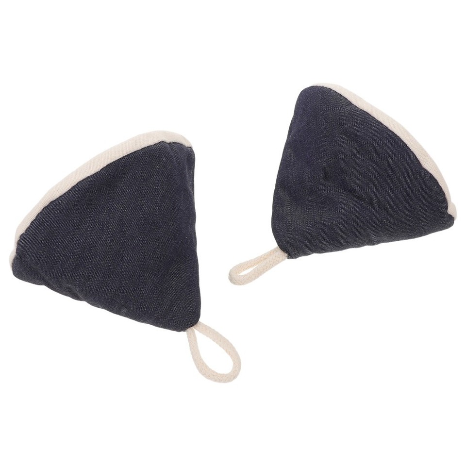 2 Pcs Heat Insulated Cotton Handle Covers Triangle Cast Iron Pot Lid ...