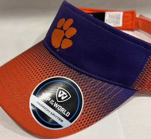 New Top Of The World Clemson Tiger Paw Polyester Visor Mens Adjustable ...