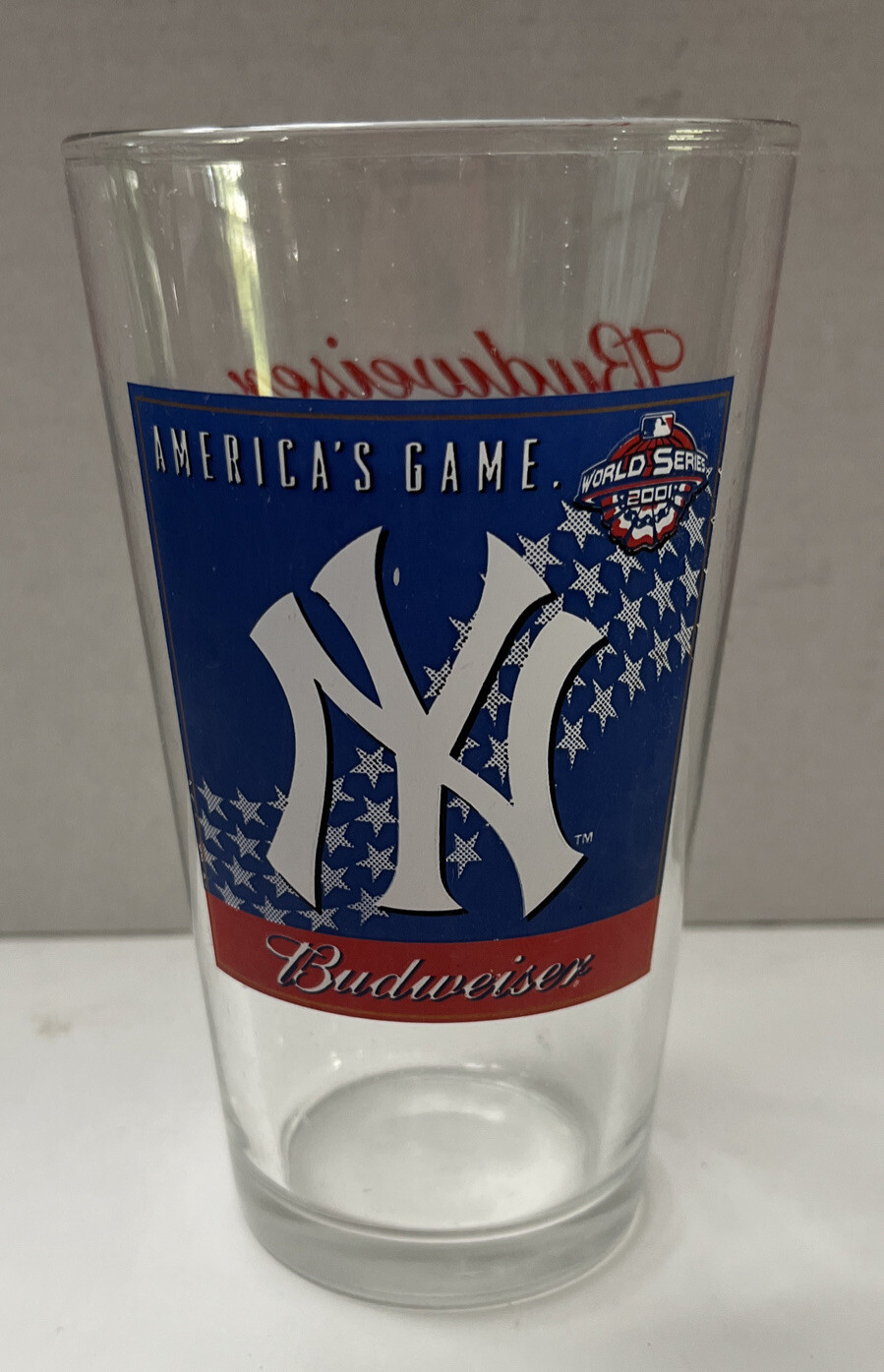 New York Yankees MLB 2001 World Series Budweiser Bud Pint Glass America ...