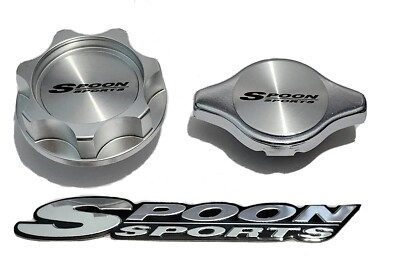 ALUMINUM SILVER OIL FILLER CAP & RADIATOR CAP FOR HONDA CIVIC SPOON ...