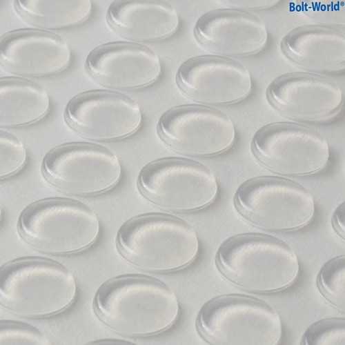 50 x KITCHEN DOOR DOMED BUFFER PADS TRANSPARENT BUFFERS SELF ADHESIVE ...