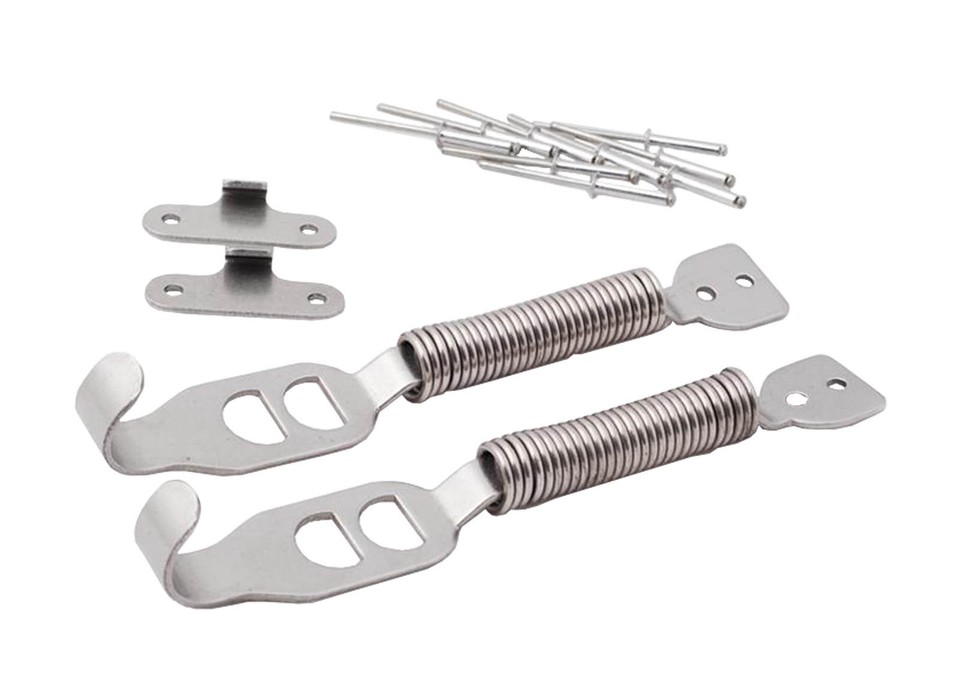 Stainless Steel Car Racing Mount Bonnet Hook Pin Lock Kit Latch Spring ...