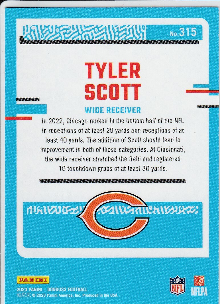 TYLER SCOTT 2023 DONRUSS RATED ROOKIE CARD 396 TENNESSEE TITANS | eBay