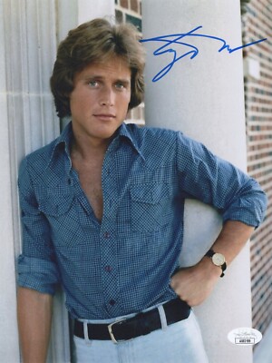 LEIGH MCCLOSKEY Signed DALLAS 8x10 Autograph MITCH COOPER Photo JSA COA ...