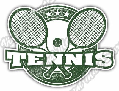 Tennis Ball Racket Court Grunge Stamp Car Bumper Vinyl Sticker Decal 5 ...