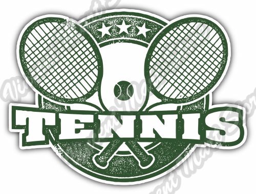 Tennis Ball Racket Court Grunge Stamp Car Bumper Vinyl Sticker Decal 5 ...