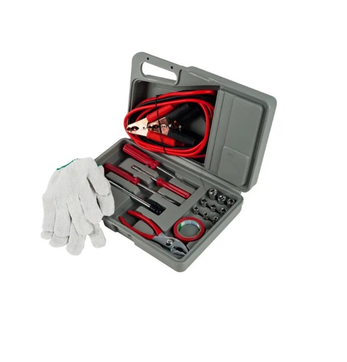 Auto Emergency Kit Set Roadside Car Tool Bag Vehicle Safety Kit Jumper ...