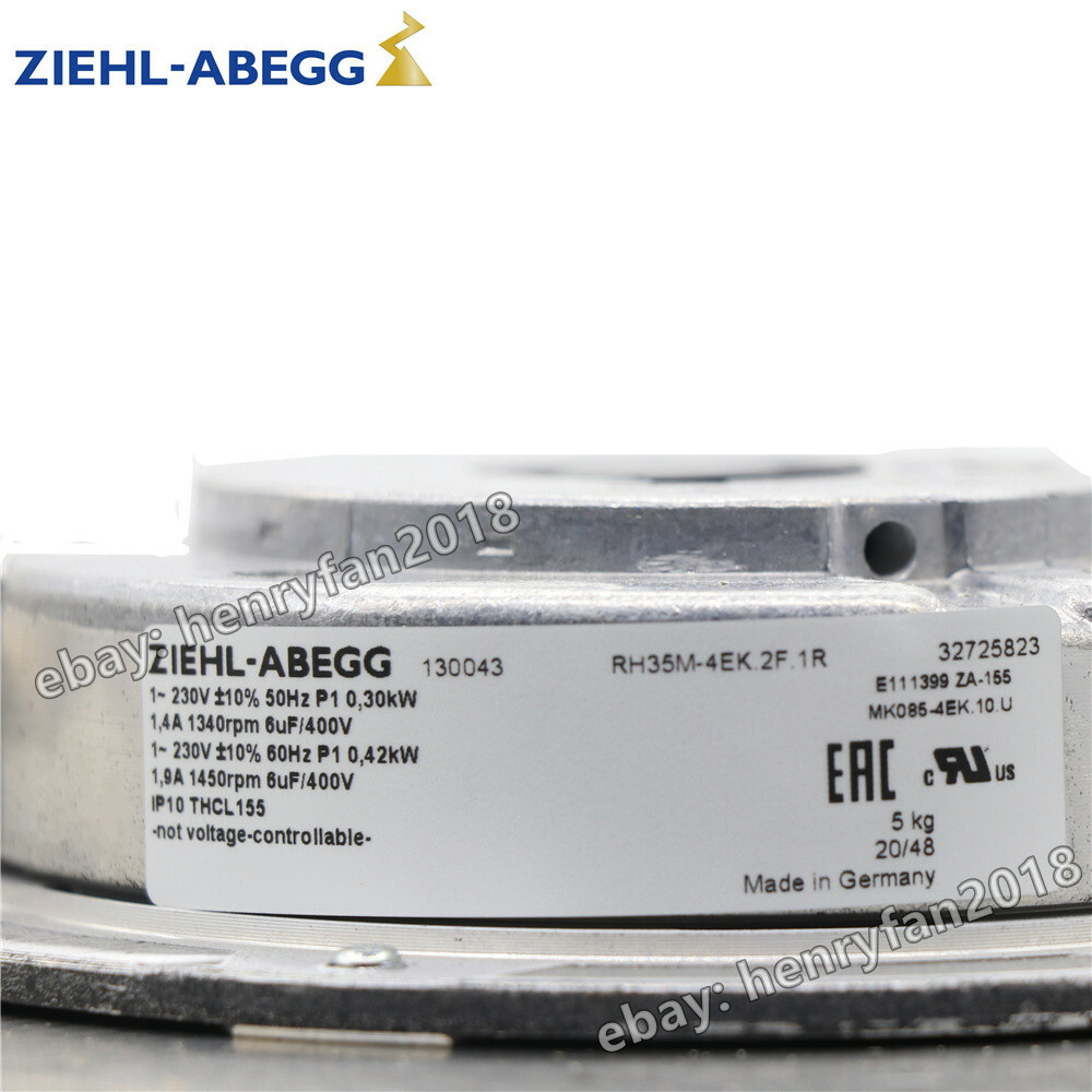 Ziehl-abegg RH35M-4EK.2F.1R Centrifugal Fan AC 230V For ABB Inverter ...