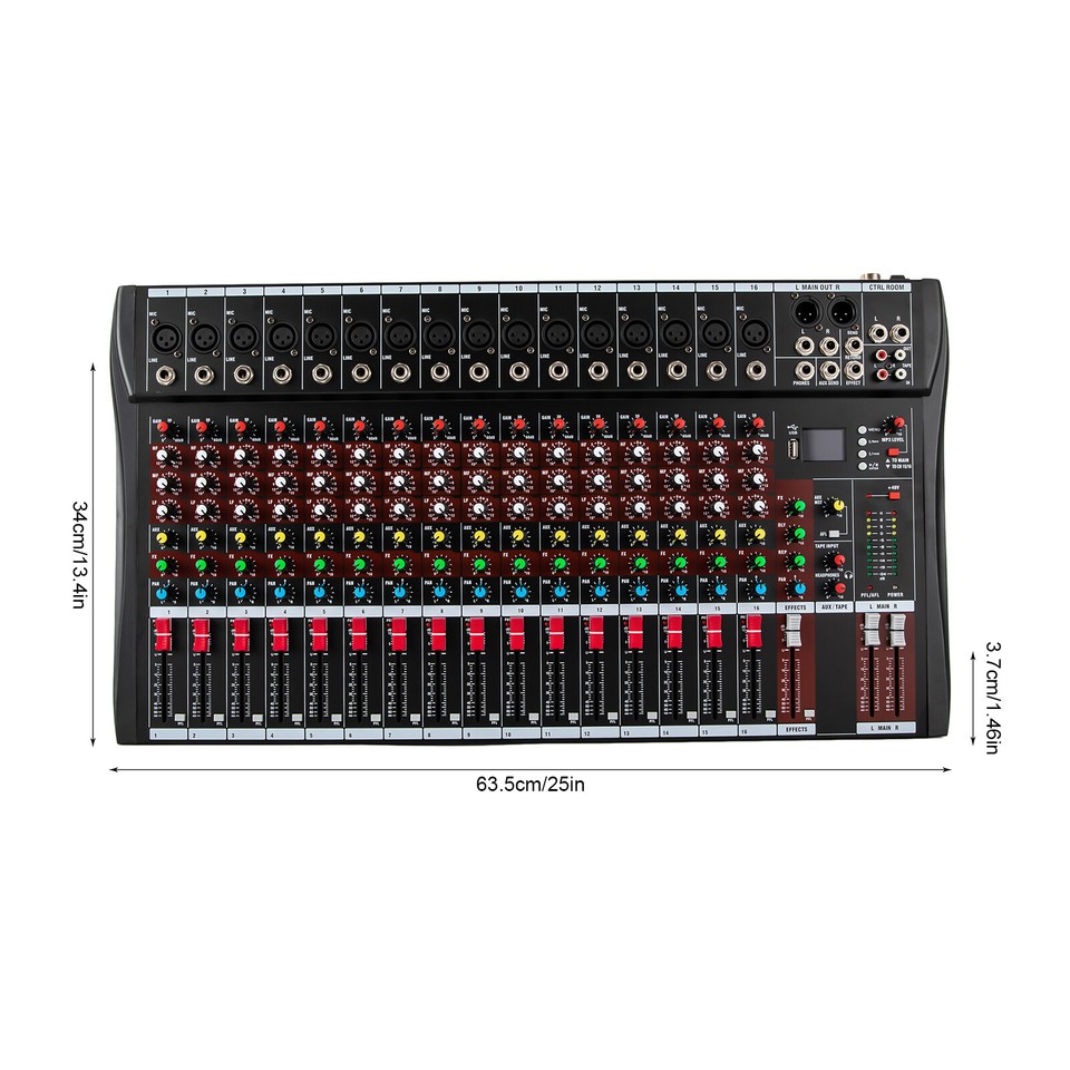 16 Channels Studio Audio Mixer Bluetooth USB Digital Sound Mixing ...