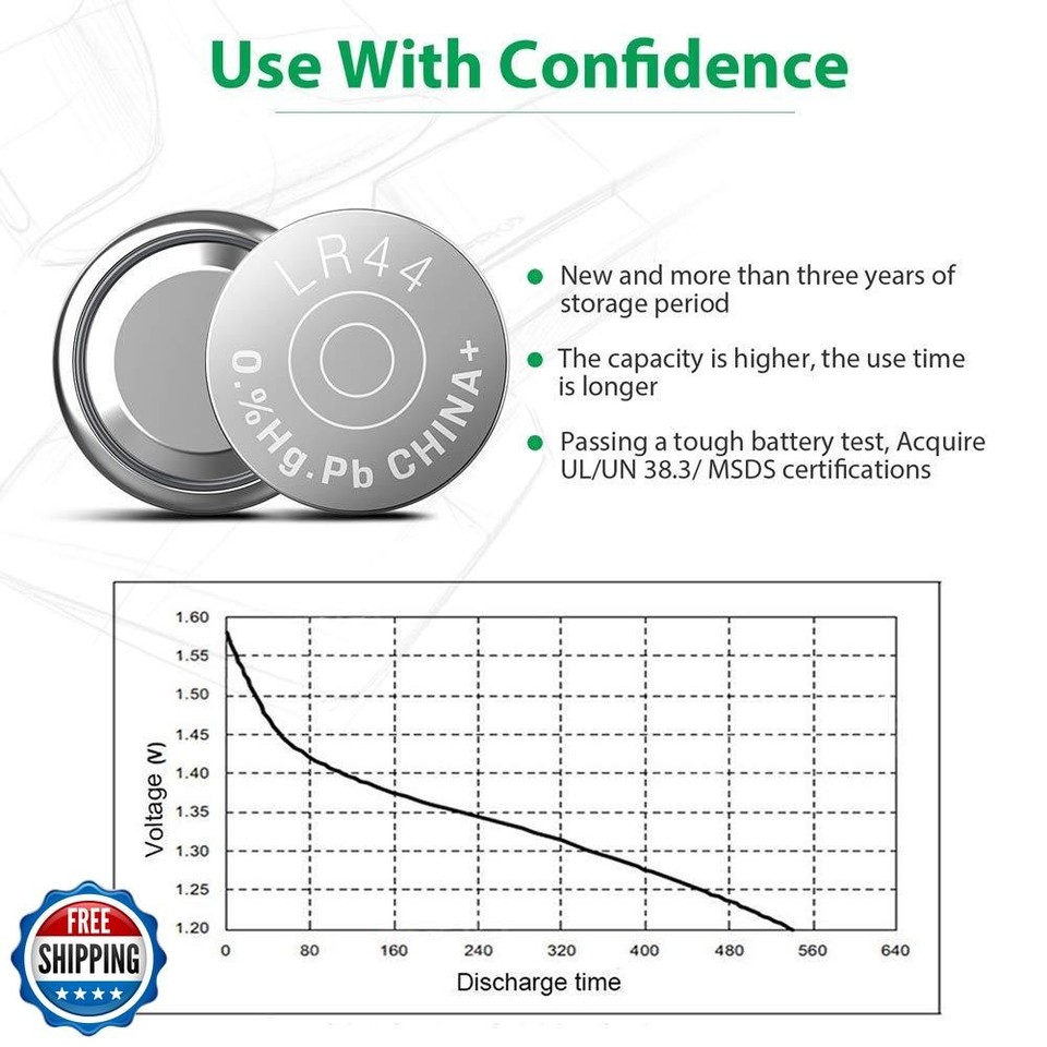 LiCB 40 Pack LR44 AG13 357 303 SR44 Batteries 1.5V Button Coin Ce | eBay