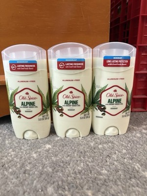 Old Spice ALPINE Deodorant Aluminum Free Solid Hemp Seed Oil 3oz (3 ...