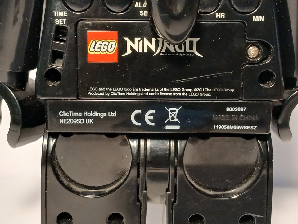 Working Lego Large Black Ninjago Alarm Clock Retired Lego Alarm Clock🔥 ...