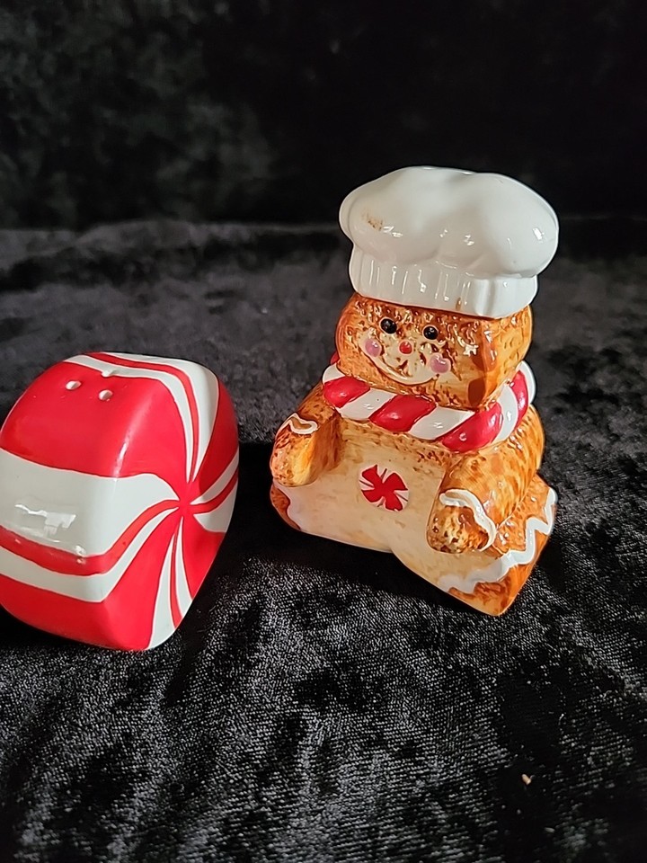 Cracker Barrel Gingermint Sweet Collection Gingerbread Man Salt Pepper ...