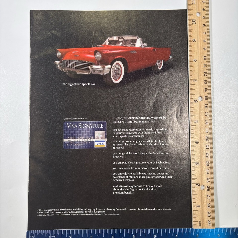 visa signature print ad car Ford Thunderbird Credit Card 2004 Framing ...