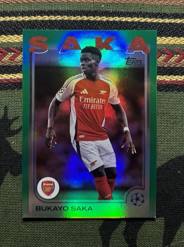 2024-25 Topps Uefa Club Competitions - Bukayo Saka #77 Green Foilboard ...