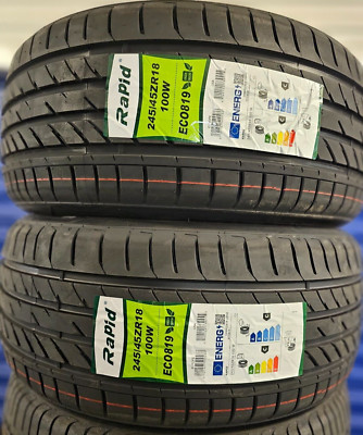 2X BRAND NEW RAPID SPORT CAR TYRES 245/45/18 245 45 ZR18 XL 100W 245 45 ...