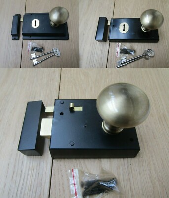 Rim Lock Door Knob Handle Sets Bathroom Bedroom Snib latch Old retro ...