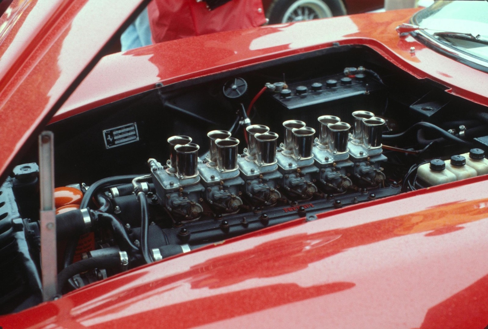 1979 Photo Reprint Red Ferrari V12 Columbo Engine with Six Weber Carbs ...