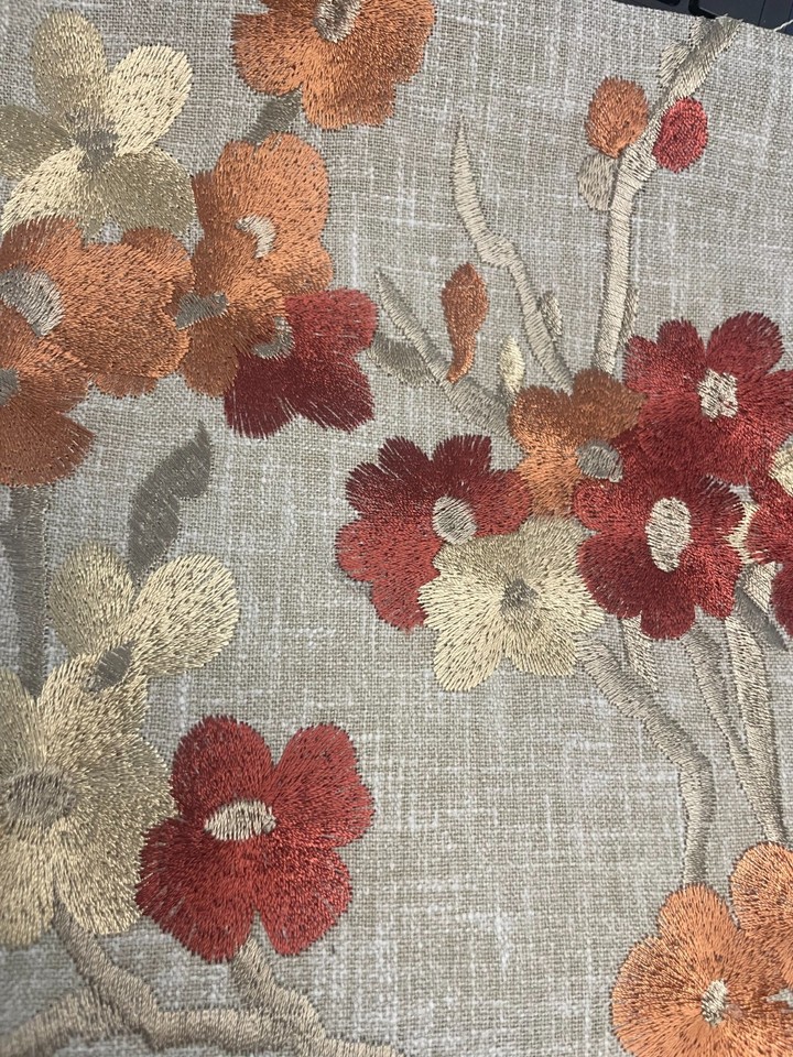 3 YARDS PINDLER FABRIC EMBROIDERY FLORAL ADALIA-5732-NECTAR | eBay