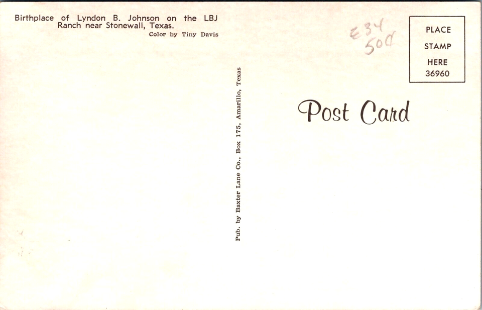 Postcard Stonewall Texas Lyndon B Johnson Birthplace | eBay