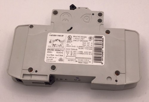 Eaton FAZ-C20/1-NA Circuit Breaker 20A 1P FAZ-C20/1-NA-SP | eBay