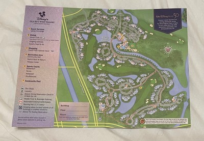 Disney's Old Key West Resort Hotel 50th anniversary Orlando map 12/21 | eBay