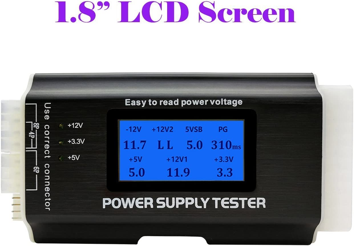 Computer PC Power Supply Tester, ATX/ITX/IDE/HDD/SATA/BYI Connectors ...