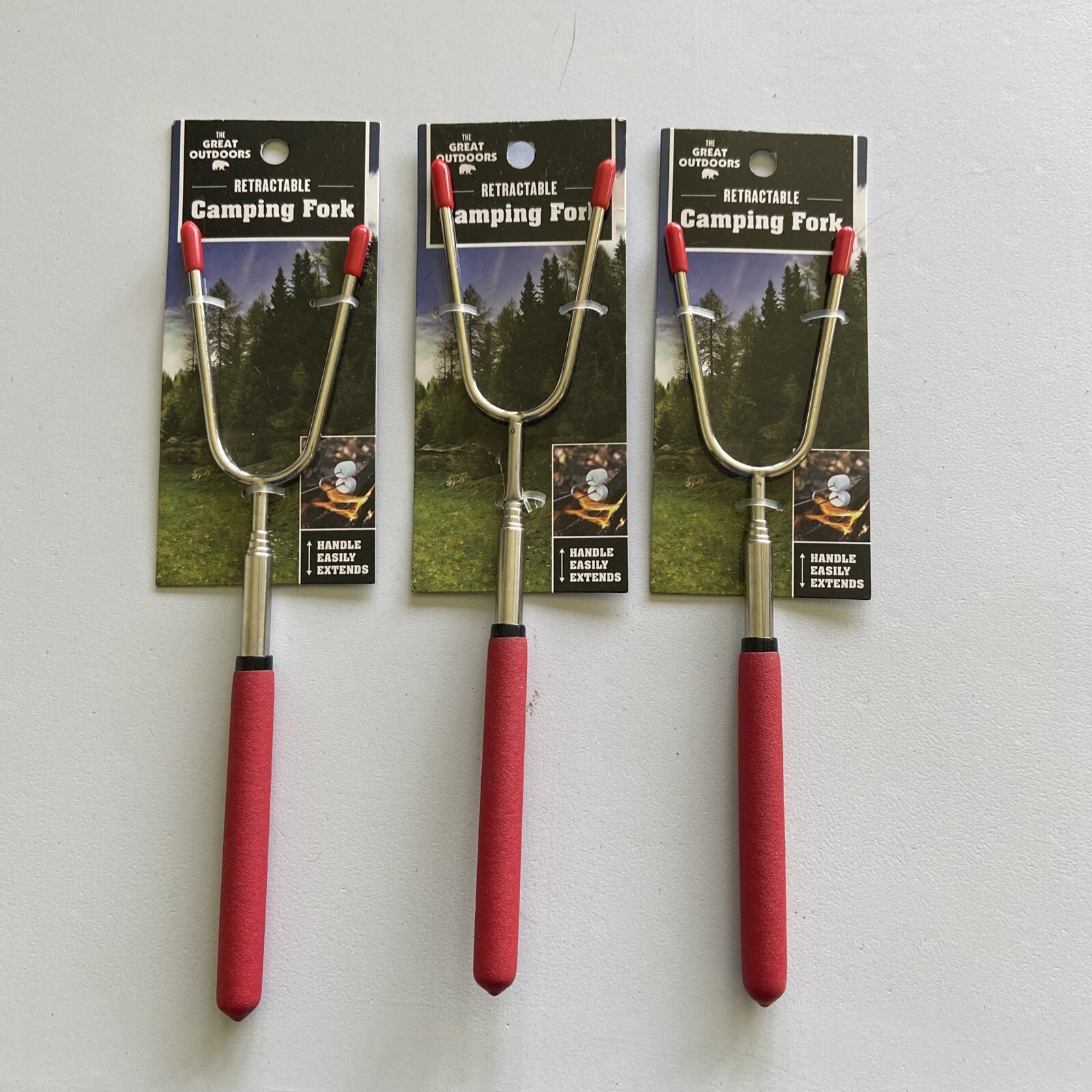3- Great Outdoors Retractable Telescoping Camping Forks Marshmallow Hot ...