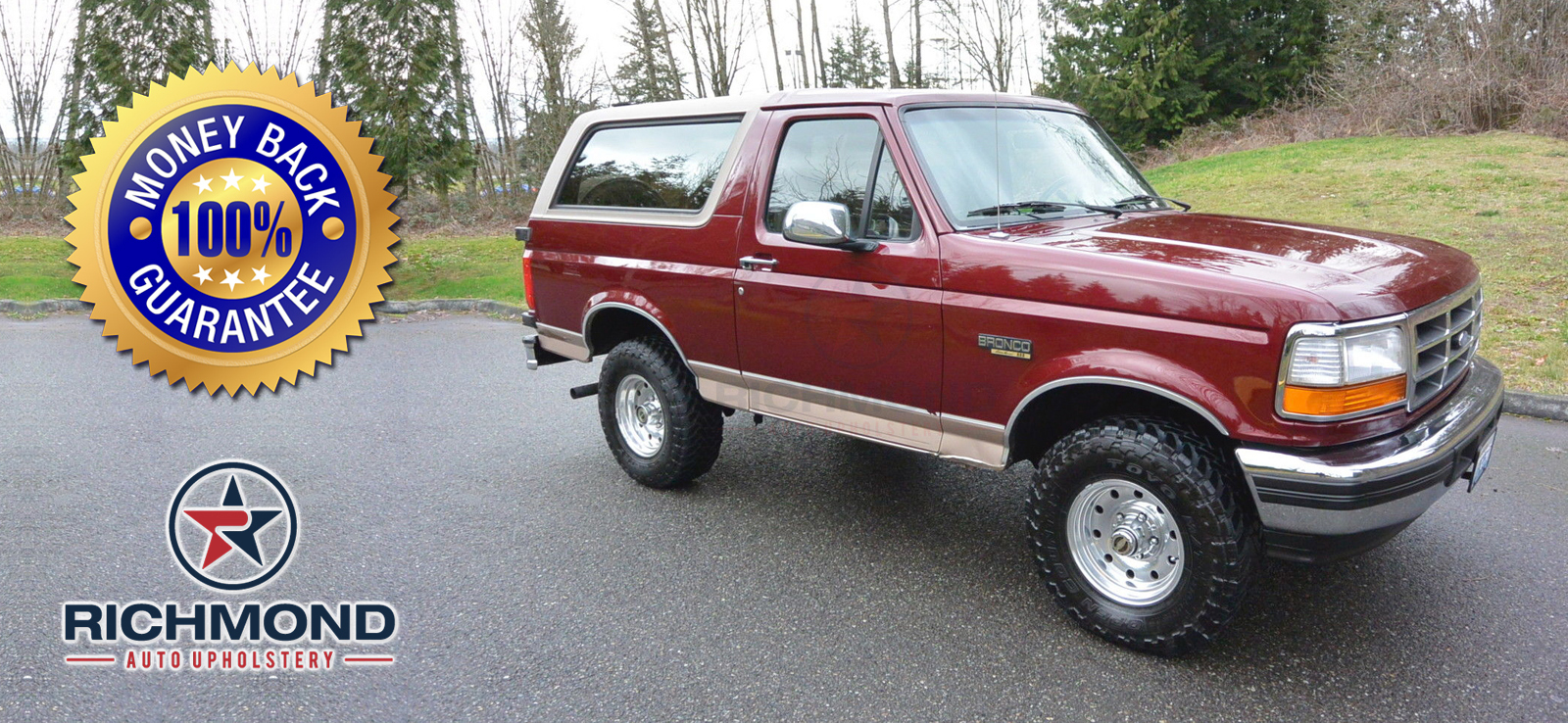 1992-1996 Ford Bronco -Driver Side Bottom PERFORATED Leather Seat Cover ...