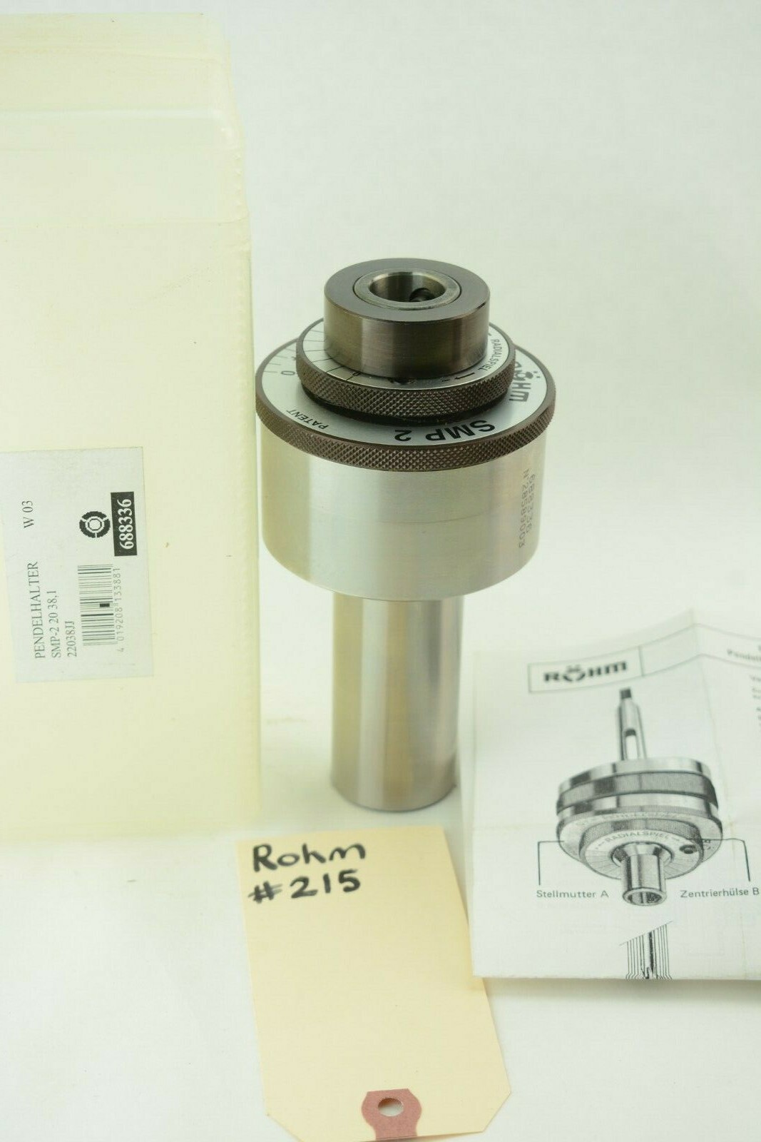 Rohm SMP 2 1-1/2" Shank 20mm bore, 38mm Floating Chuck for Reamers ...