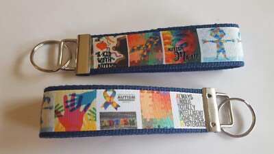 Autism Awareness Mom 6" Keychain Key Fob Key Ring Wrist Strap Gift ...