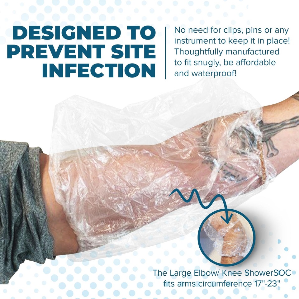 PICC Line Shower Sleeve Cover Protector - 25 pack - Large - Waterproof ...