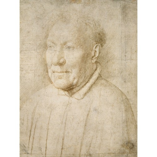 Van Eyck Portrait Cardinal Niccol Albergati Drawing Large Canvas Art ...