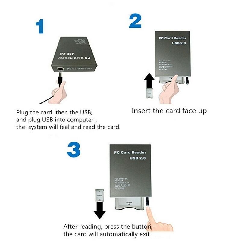 USB 2.0 to PC ATA PCMCIA Adapter Flash Disk Memory Card Reader Plug ...