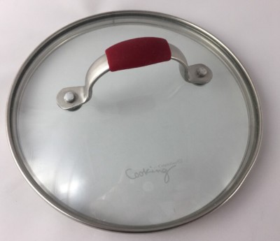 Cooking with Calphalon 7" Glass Replacement Lid Red Silicone Cool ...