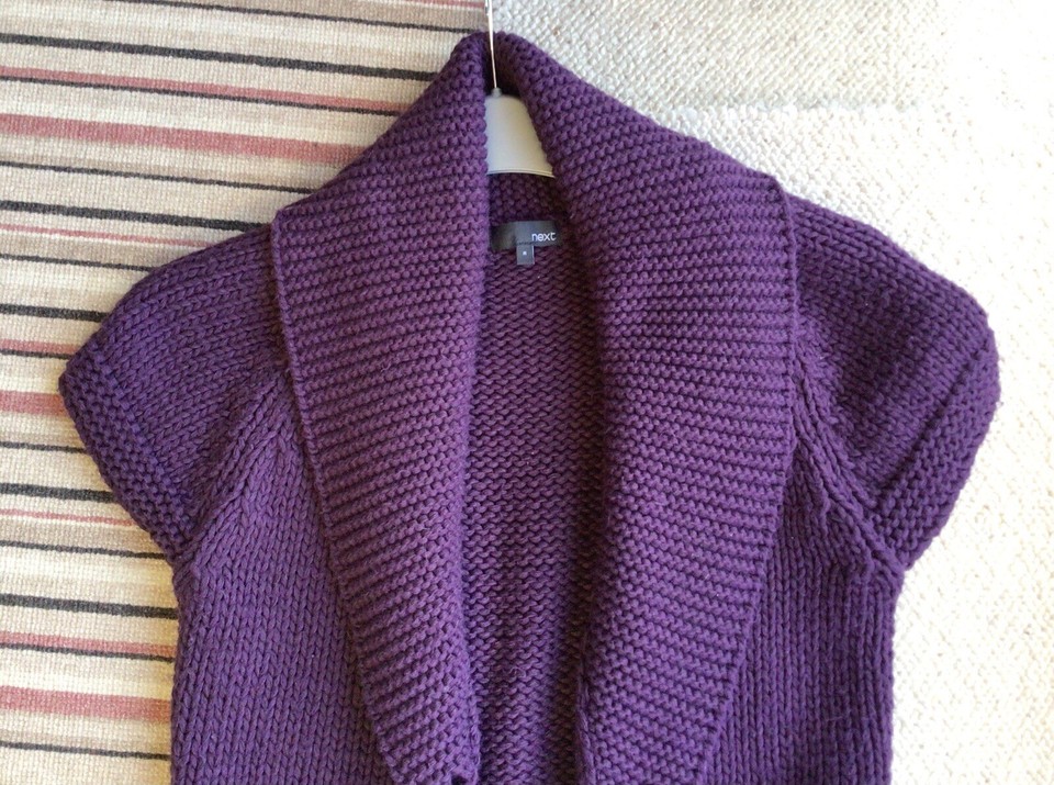 NEXT BURGUNDY CHUNKY KNIT BOLERO SHRUG CARDIGAN Size M (WORN ONCE) | eBay