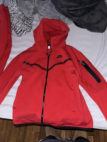 Nike Tech Fleece Tracksuit Size S in red | eBay