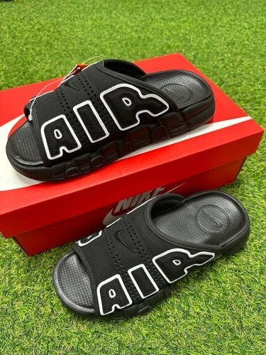 Nike Air More Uptempo Mens Slide Slippers Black White Multiple Sizes | eBay