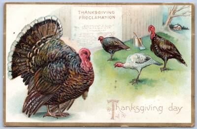 Postcard Thanksgiving Day Proclamation Turkeys Axe RJ Wealthy Tucks ...